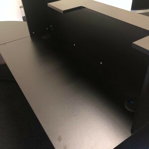Reception Desk,led Lights Remote Control. Black Retail Counter Table ...
