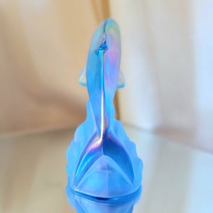 Rare Fenton 95th Anniversary Aqua Carnival Glass Dolphin Cresting Wave ...