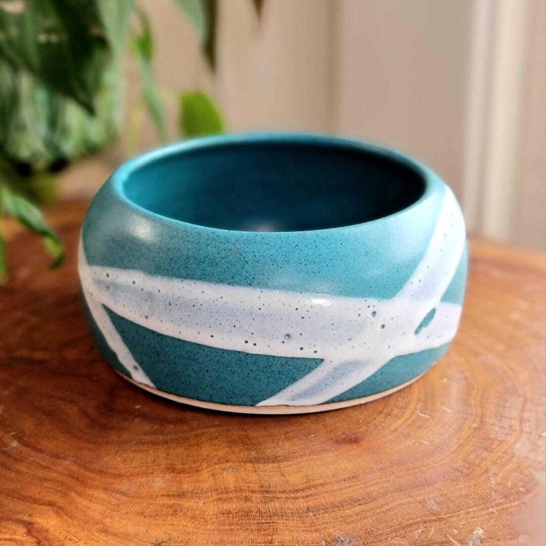 4.5 Wild Hare Pottery Turquoise Planter Pot Ceramic - Etsy