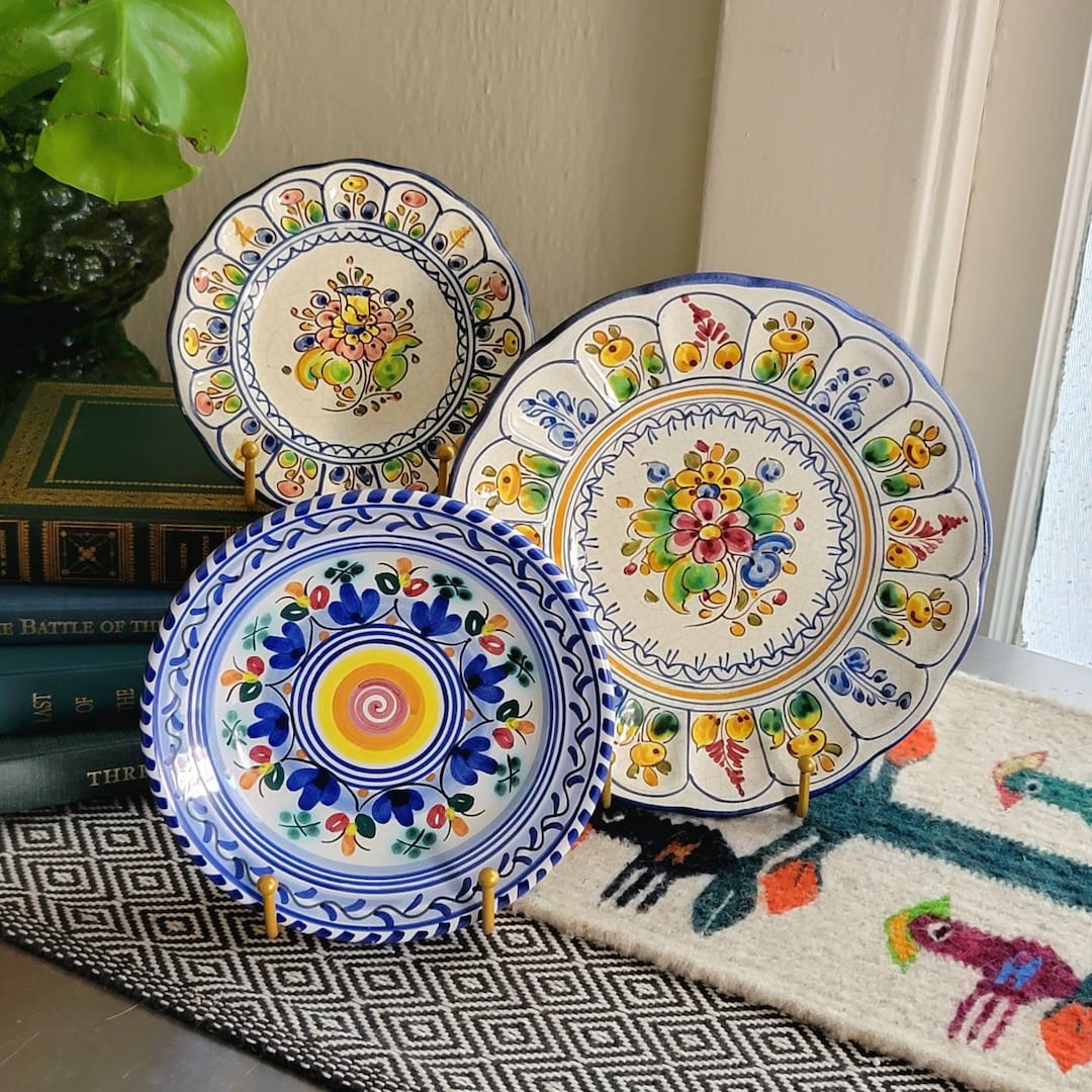 Spanish Hand Painted Ceramic Hanging Wall Plates Toledo - Etsy