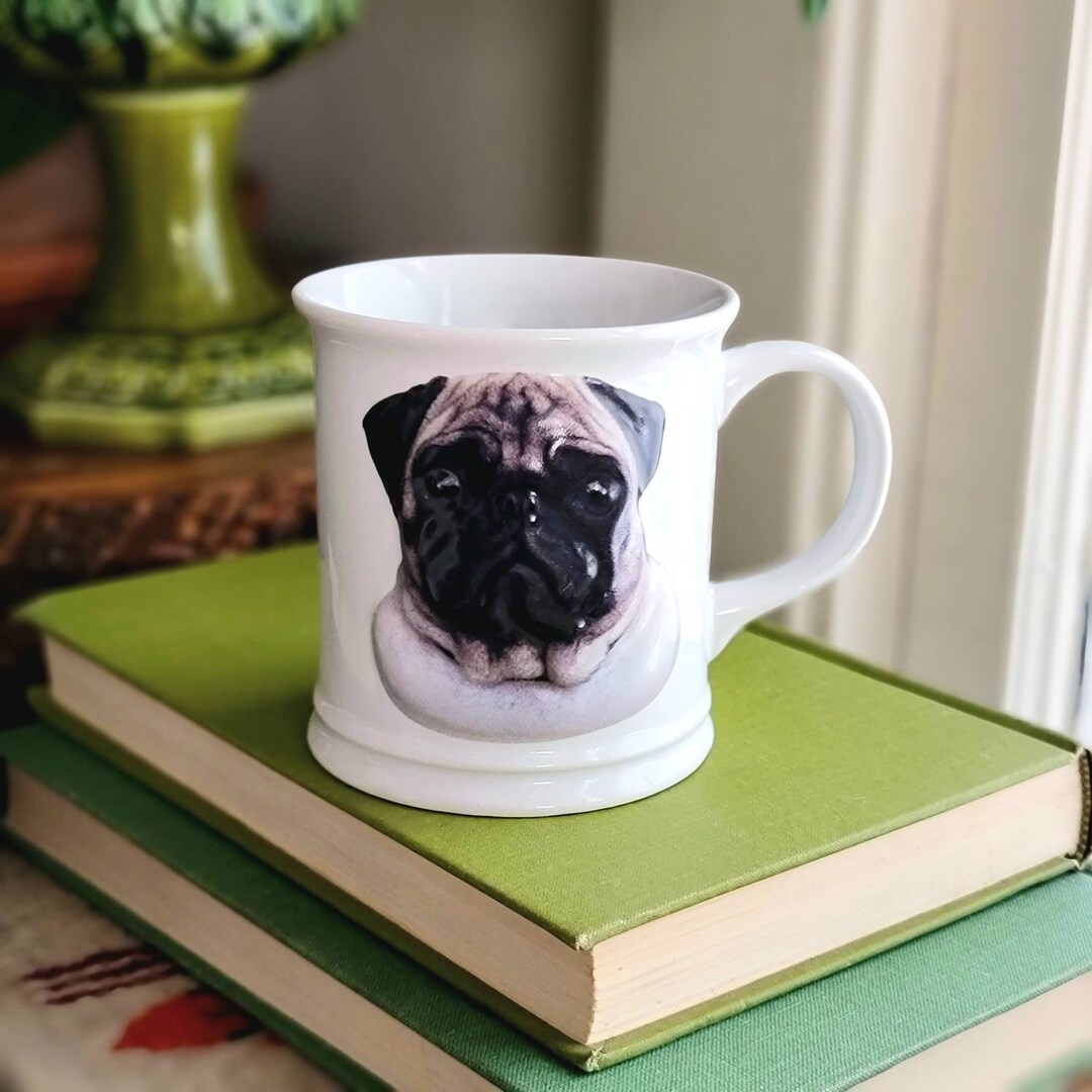 90s Best Friend Originals Pug 3D Ceramic Coffee Mug, Pug Coffee Mug ...