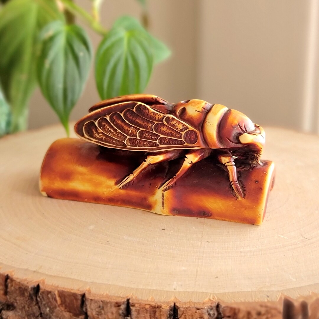 Cicada Resting on Bamboo Calligraphy Weight Cicada Figurine - Etsy