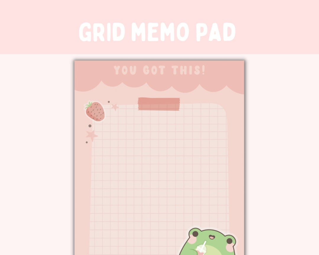 Kawaii Grid Memo Sheets Printable Cute Digital A5 Planner & Journal - Etsy