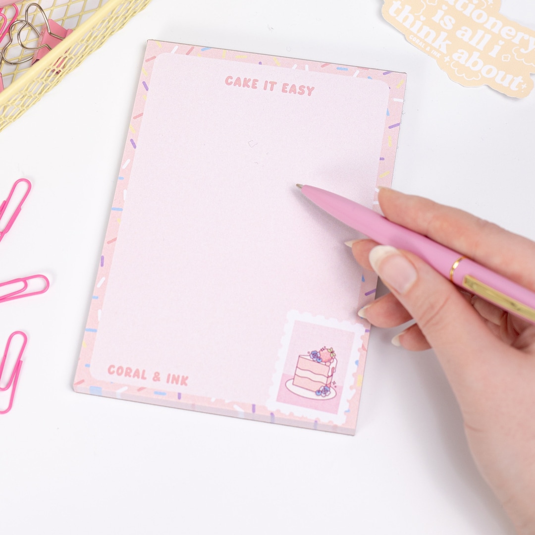 Cute Pink Notepad A6, Note Pad, Kawaii Stationary, Memo Pad Cute, Cute ...