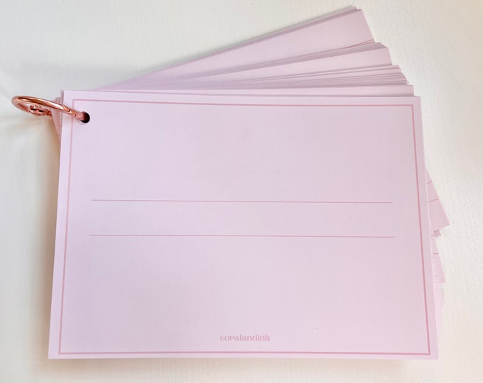 Pink Aesthetic Revision Index Cards | Study Flashcards Set | A6 ...