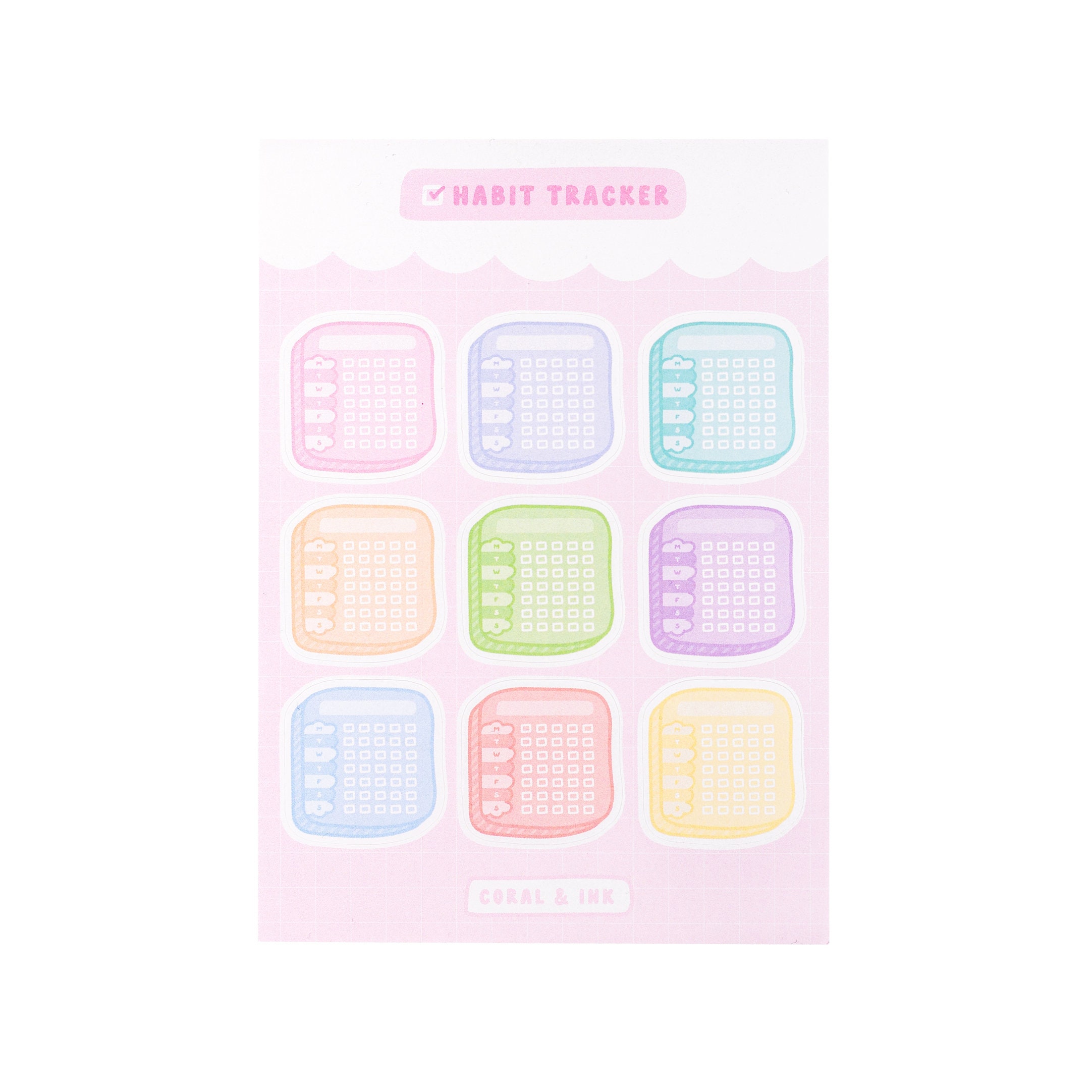 Habit Tracker Sticker Sheet | Journal Stickers Cute | Planner Stickers ...
