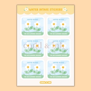 Water Tracker Planner Stickers, Water Intake Habit Tracker Sticker ...
