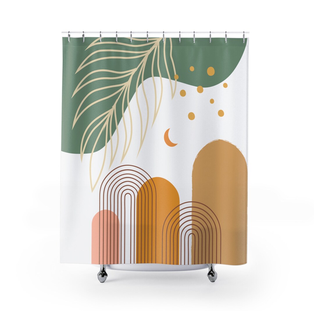 Earthy Elegance: Boho-inspired Arches Shower Curtain - Etsy