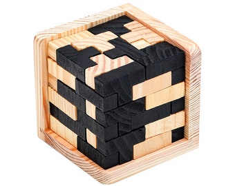 3d Wooden Puzzle Cube - Etsy