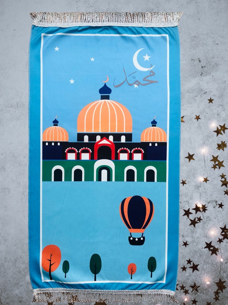 Kids Prayer Mat Muslim, Children Prayer Rug, Janamaz for Kids, Islamic ...