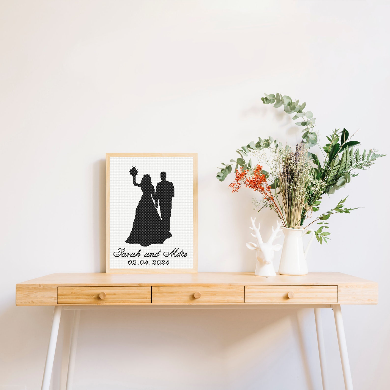 Personalized Bride and Groom Cross Stitch Pattern | Wedding Counted ...