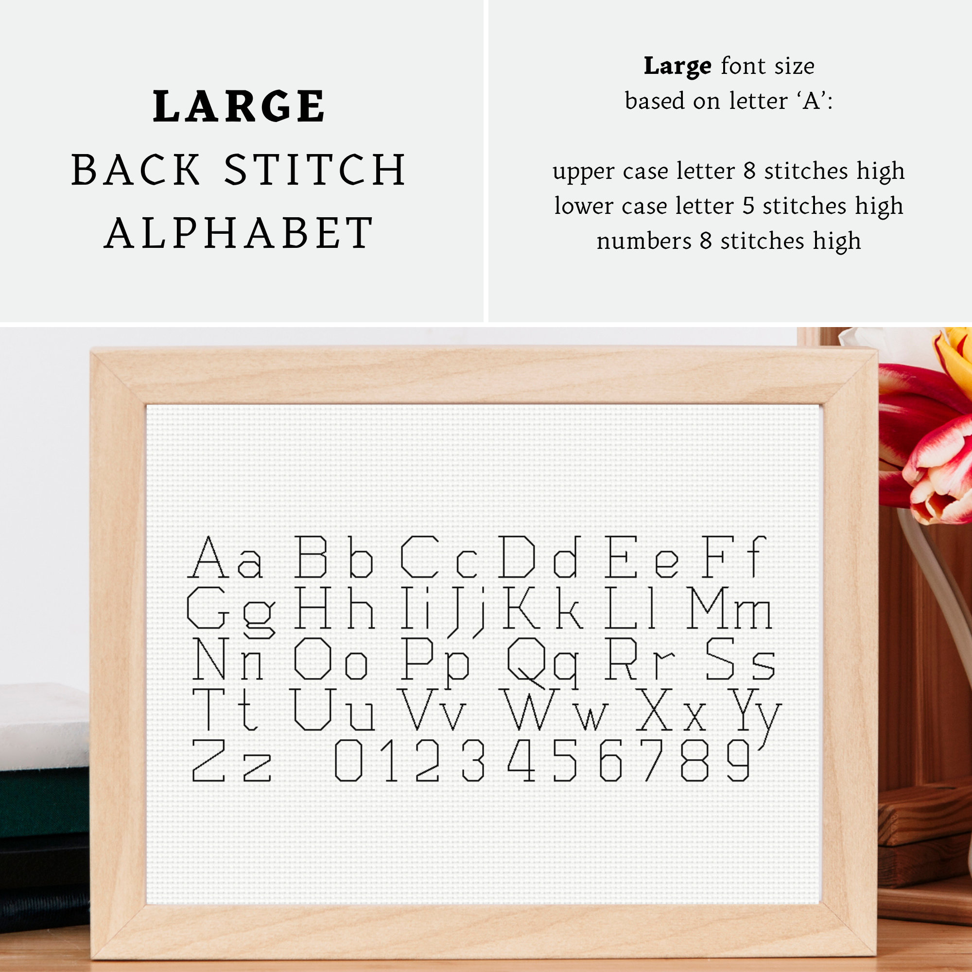 Backstitch Alphabet Embroidery Font, Full Alphabet Cross Stitch Pattern ...