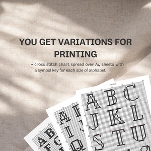 Full Alphabet Cross Stitch Pattern With Numbers, Cross Stitch Letters ...