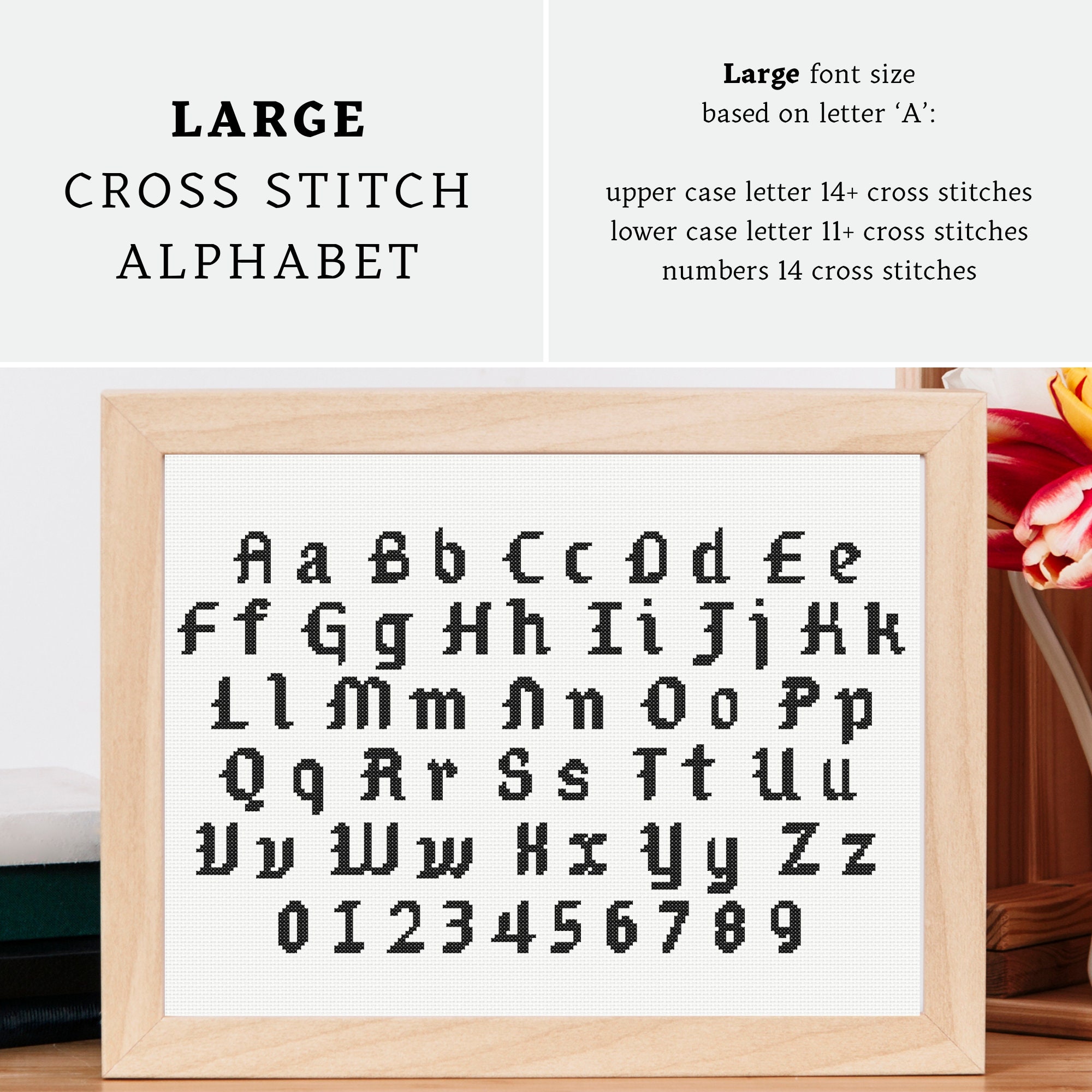 Old English Cross Stitch Alphabet Pattern Gothic Cross Stitch Font ...