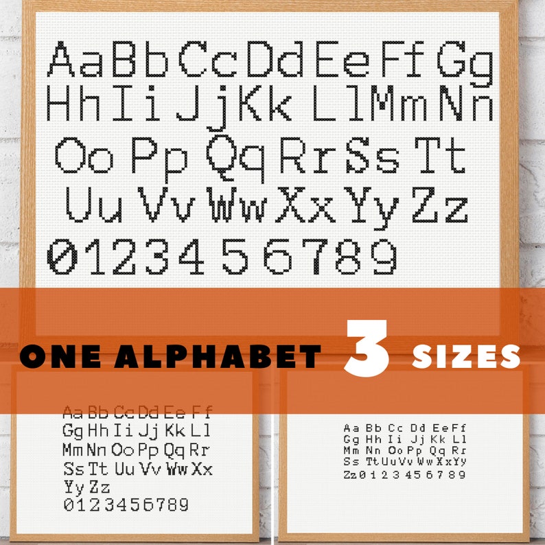 Cross Stitch Alphabet and Numbers, Cross Stitch Letters Block, One Font ...