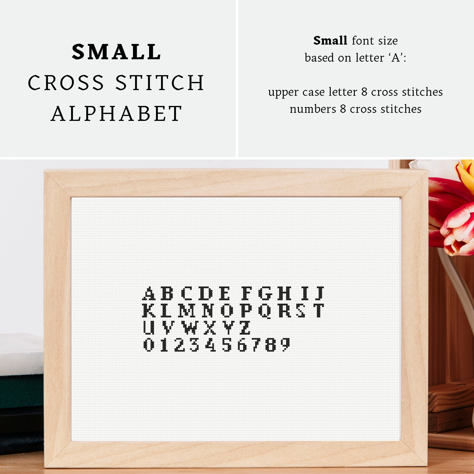 Full Alphabet Cross Stitch Pattern With Numbers, Cross Stitch Letters ...