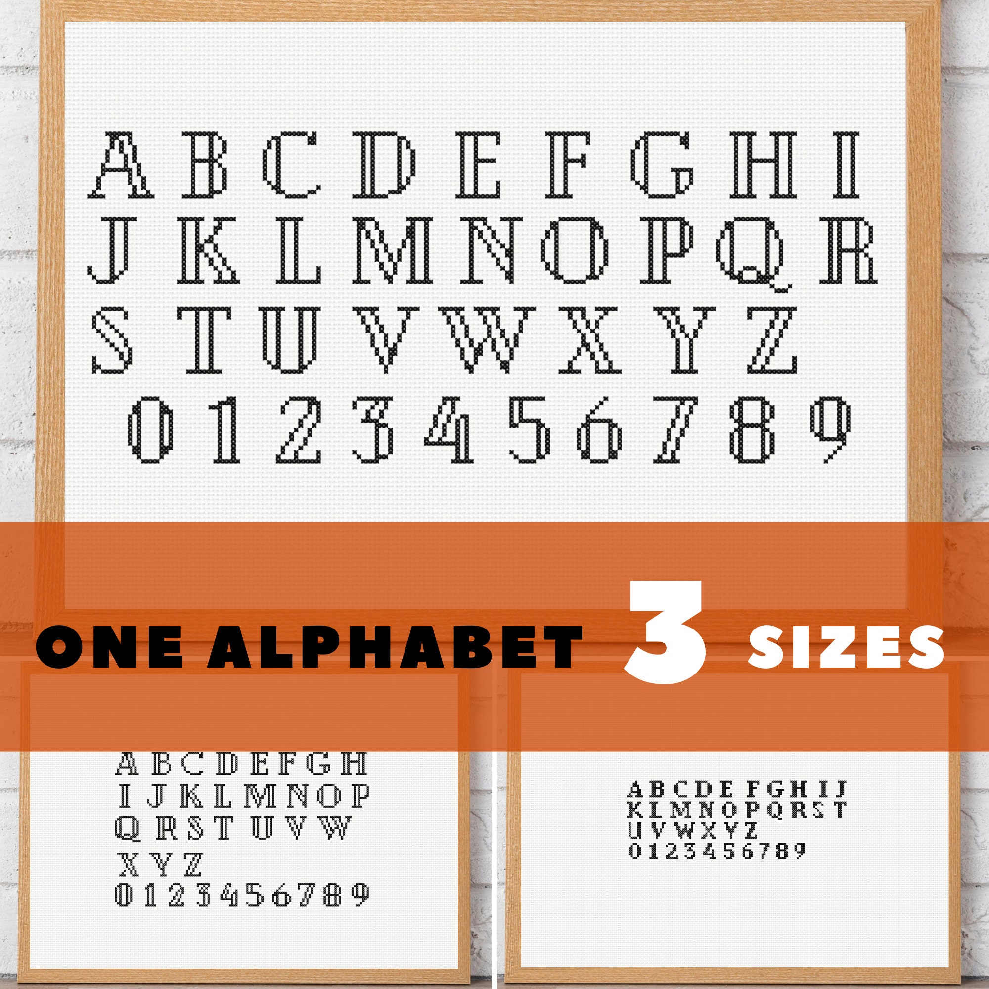 Full Alphabet Cross Stitch Pattern With Numbers, Cross Stitch Letters ...