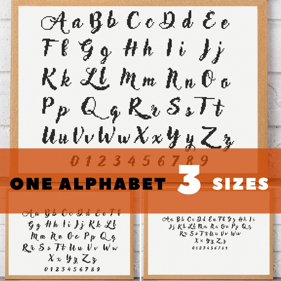 Calligraphy Letters Cross Stitch Pattern | Personalize Embroidery With ...