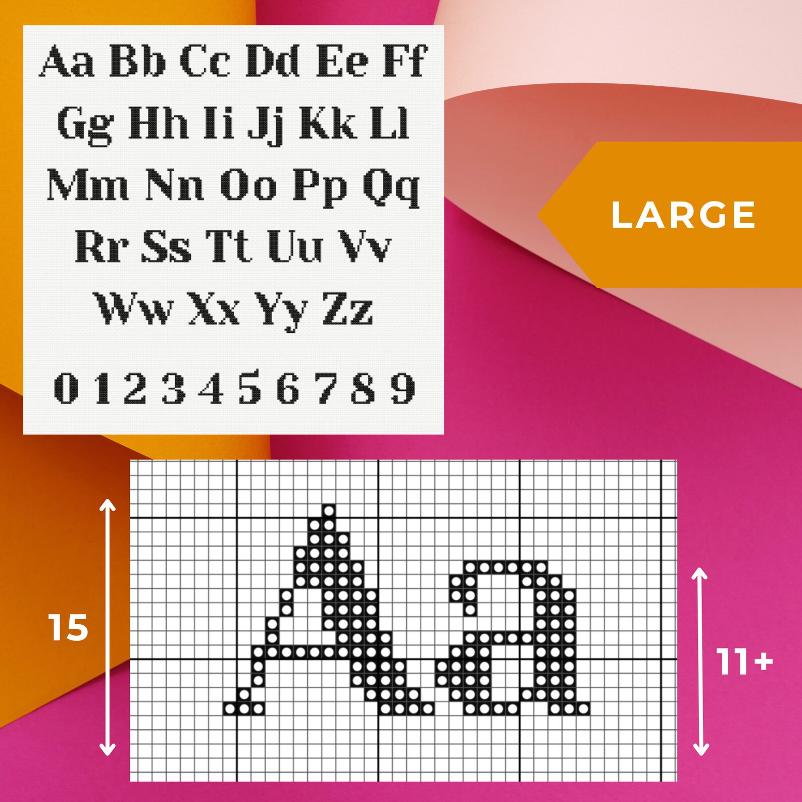 Classic Cross Stitch Alphabet Pattern for Embroidery Diy Gift Counted ...