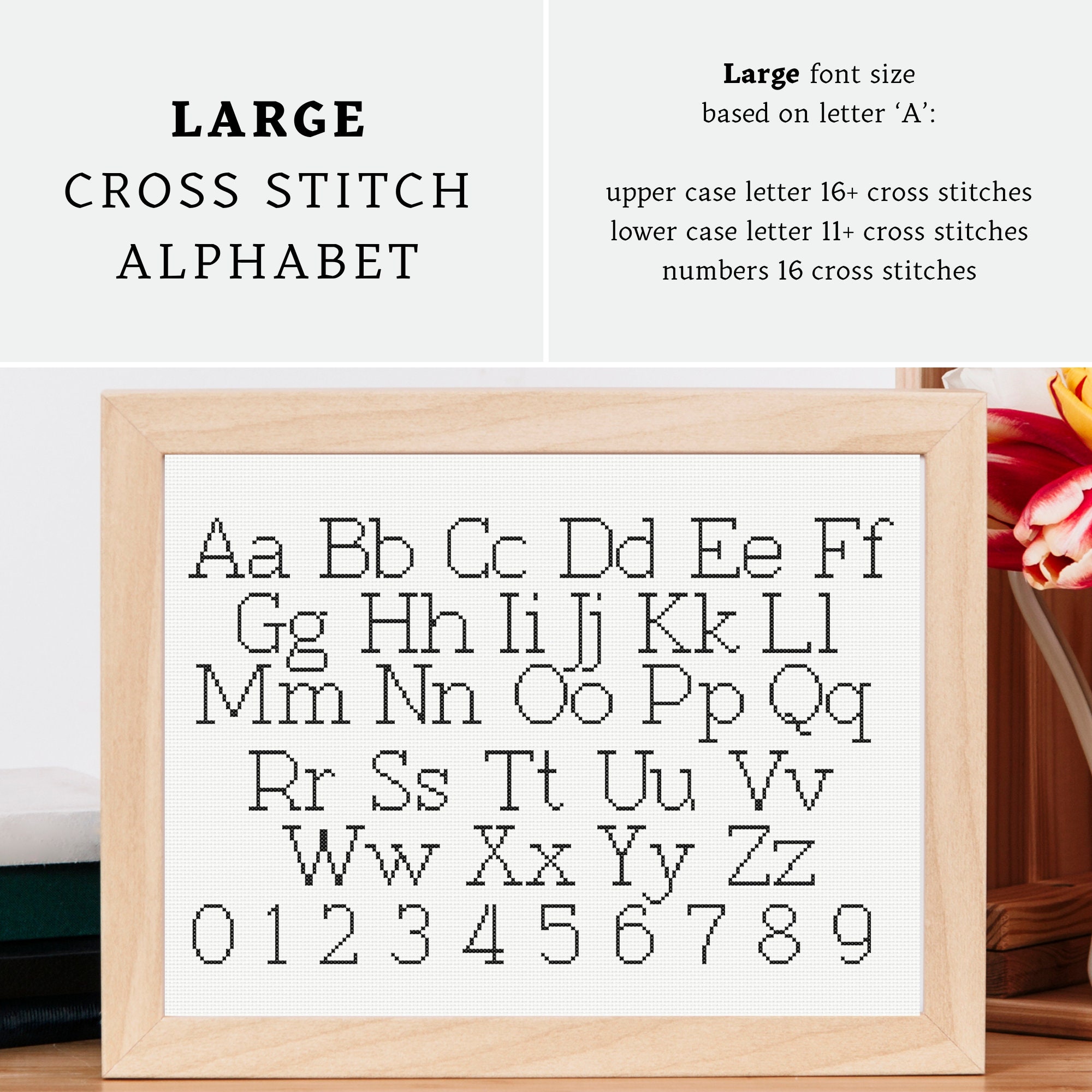 Easy Cross Stitch Alphabet Pattern, Full Alphabet Cross Stitch Chart ...
