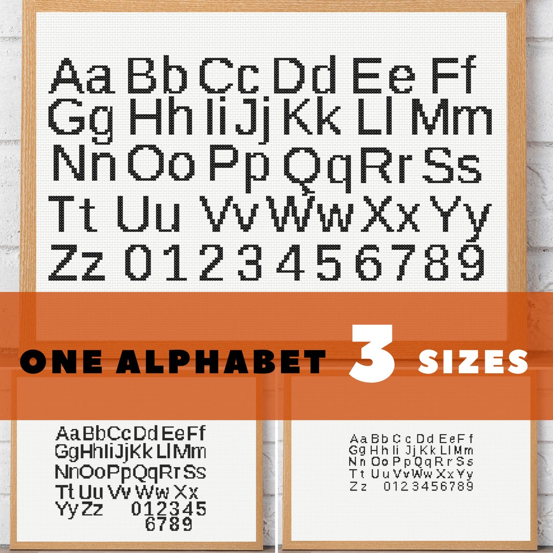 Cross Stitch Letters and Numbers, Bold Cross Stitch Alphabet, One Font ...