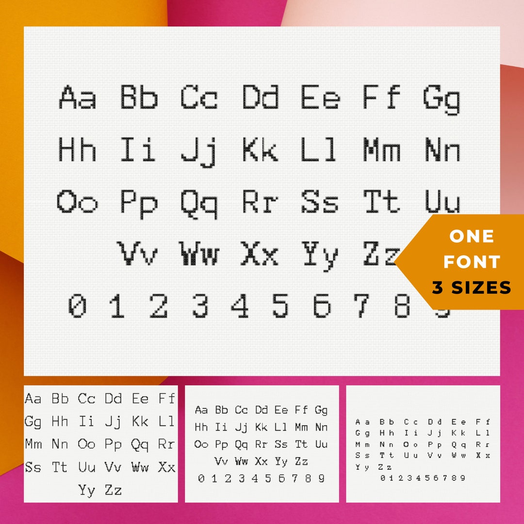Cross Stitch Alphabet and Numbers, Cross Stitch Letters Block, One Font ...