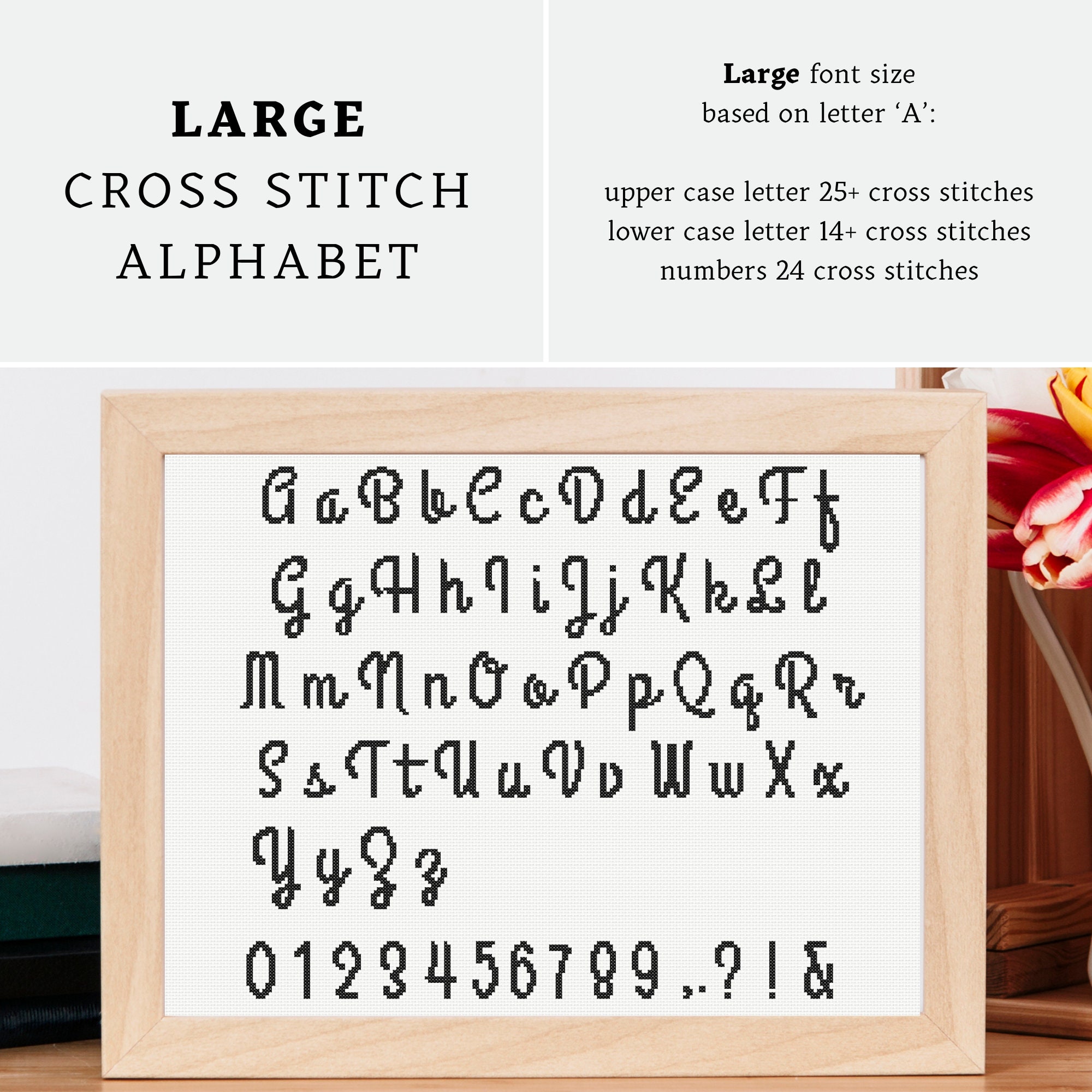 Old English Cross Stitch Font Pattern Full Alphabet Cross Stitch Chart ...