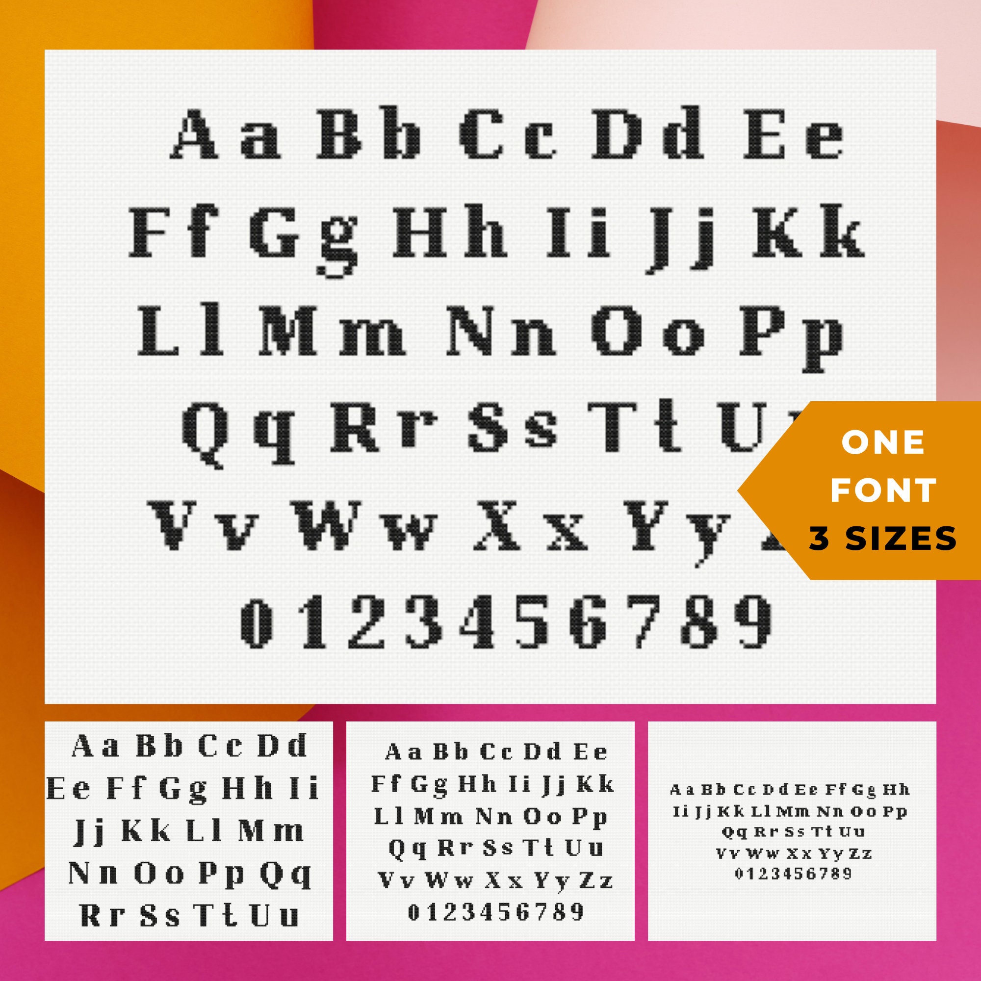 Cross Stitch Alphabet Pattern LARGE MEDIUM and SMALL Cross - Etsy