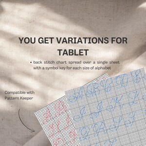 Back Stitch Alphabet, Small Backstitch Alphabet and Large Size ...