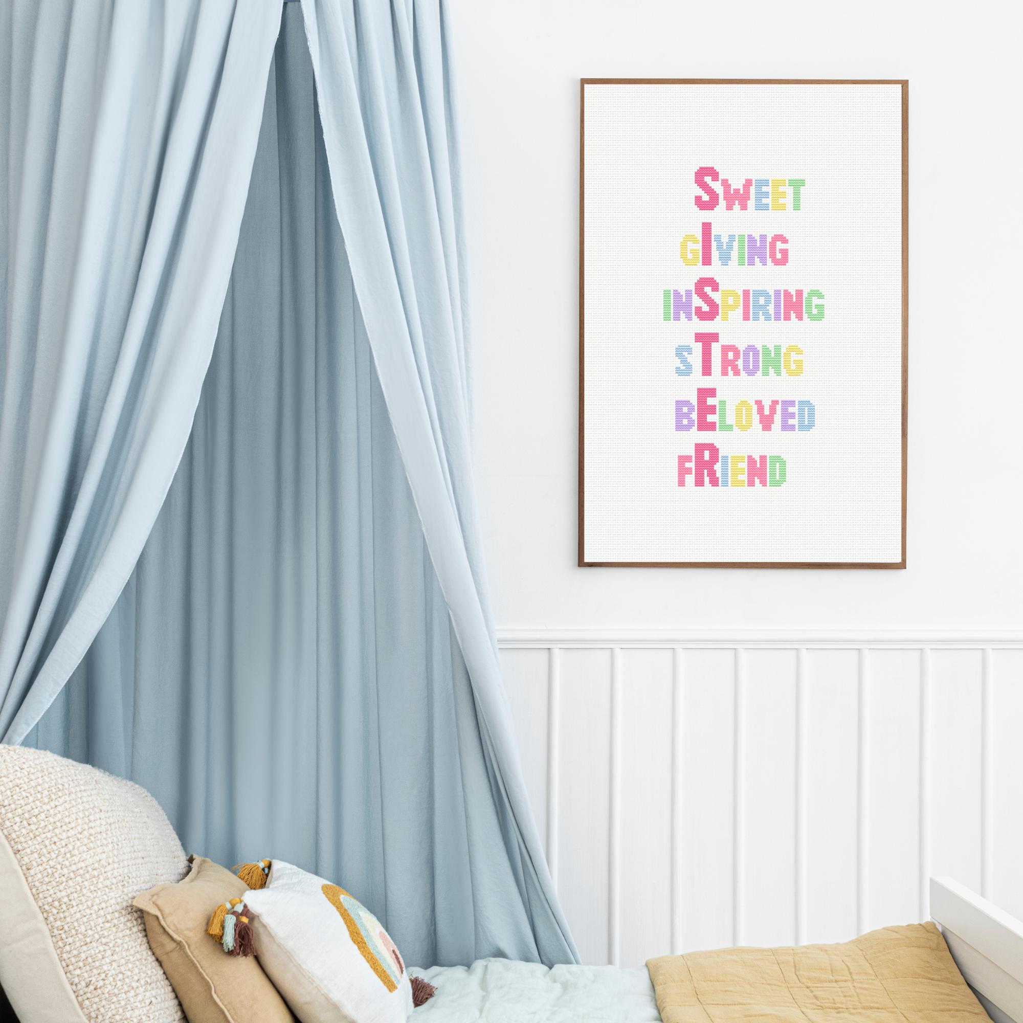 Sister Cross Stitch Pattern: Birthday Embroidery Gift (needlepoint PDF ...