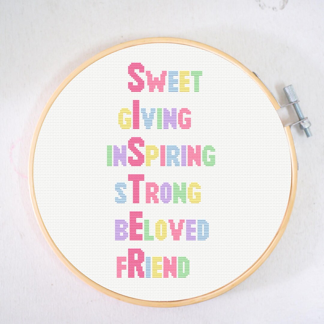 Sister Cross Stitch Pattern, Sister Birthday Embroidery Gift, Sister ...