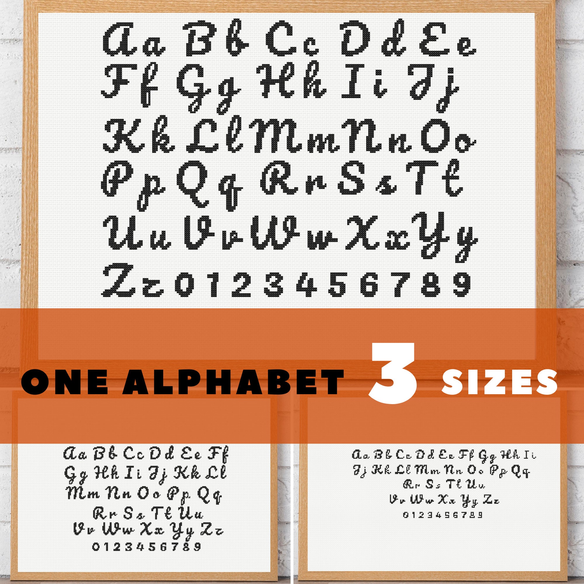 Cross Stitch Pattern Old English Alphabet | Vintage Calligraphy Cross ...