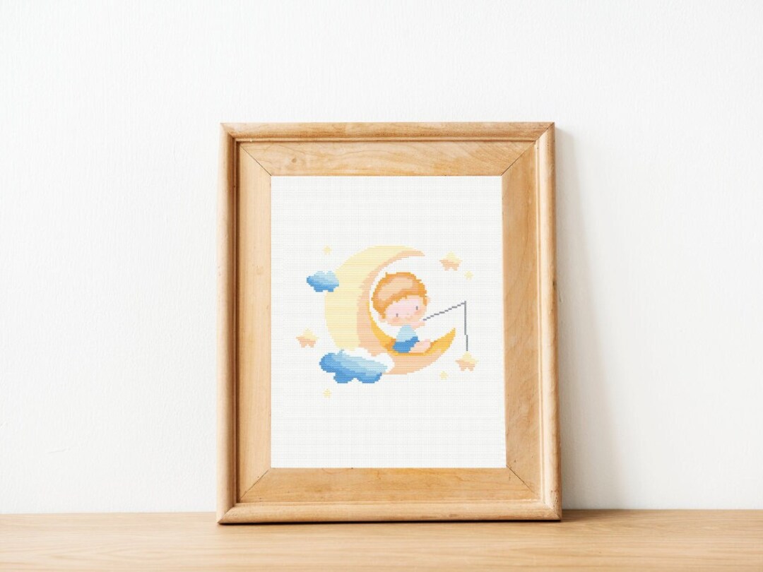 Little Boy Cross Stitch Pattern Modern Cross Stitch Pattern - Etsy