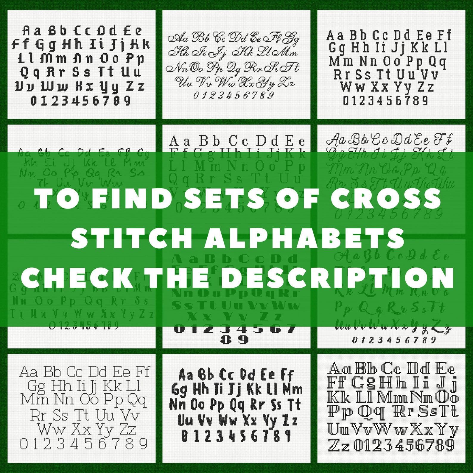 Full Alphabet Cross Stitch Pattern With Numbers, Cross Stitch Letters ...