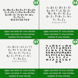 Counted Cross Stitch Font Letters and Numbers Medium Size Chart | 30 ...