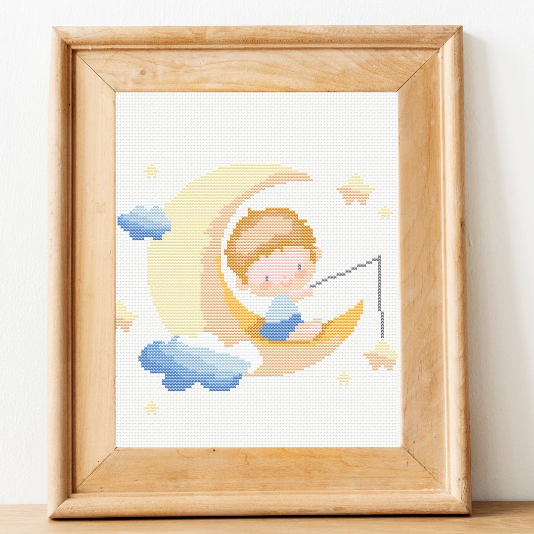 Little Boy Cross Stitch Pattern Modern Cross Stitch Pattern for Nursery ...