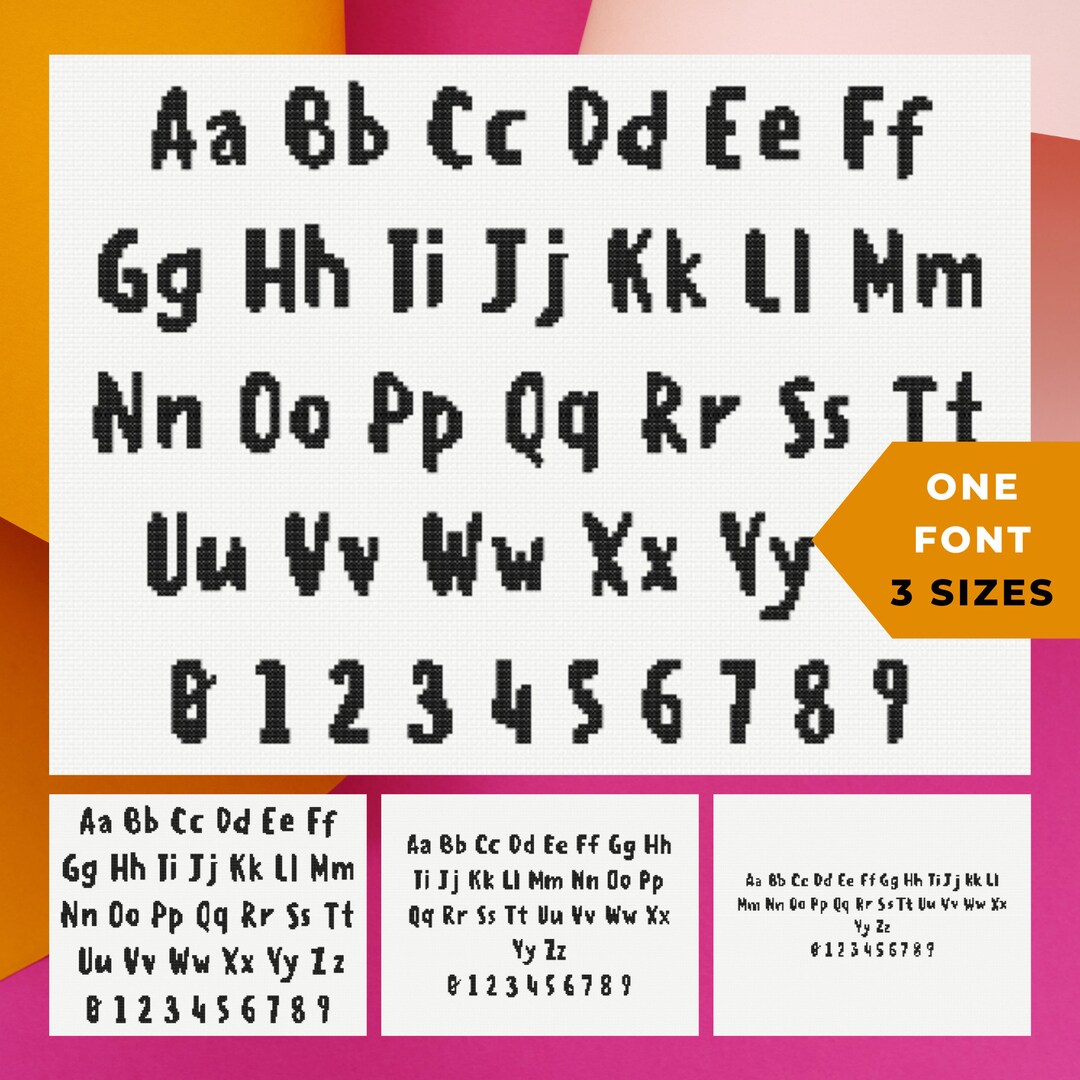 Modern Cross Stitch Alphabet Cartoon Cross Stitch Pattern of - Etsy