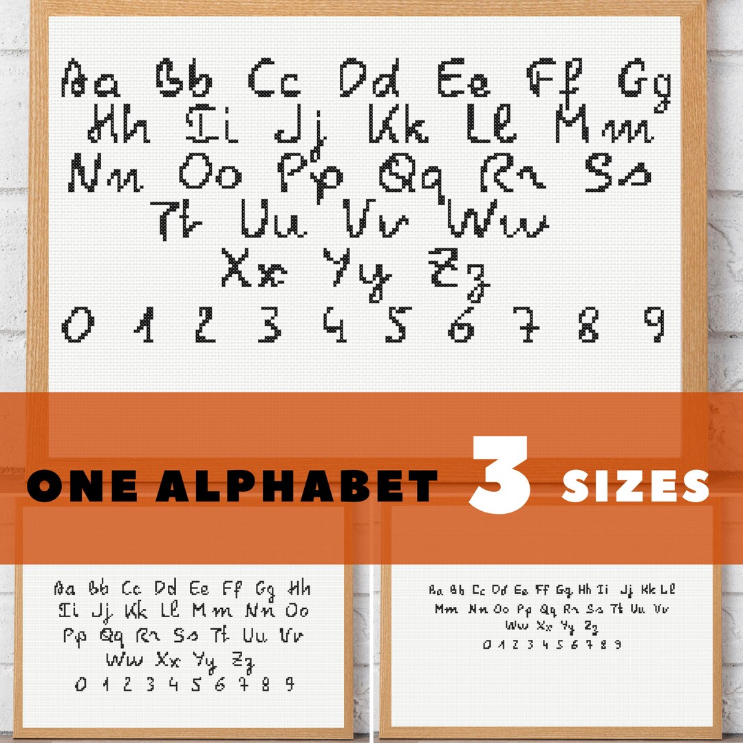 Small Cross Stitch Alphabet Font Pattern, Large Cross Stitch Letters ...