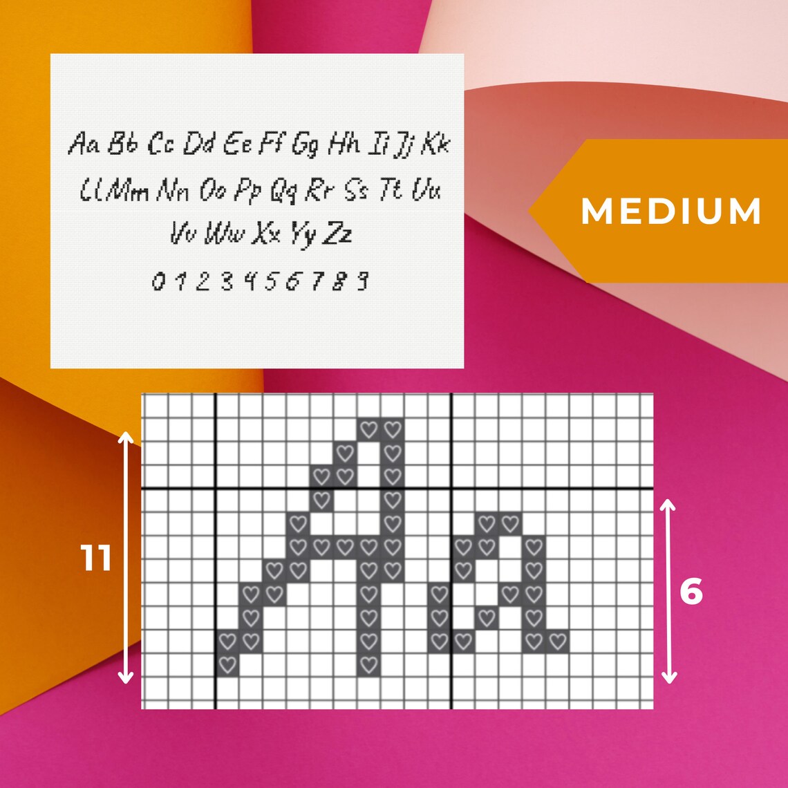 Cross Stitch Font Pattern Cross Stitch Alphabet Pattern With - Etsy