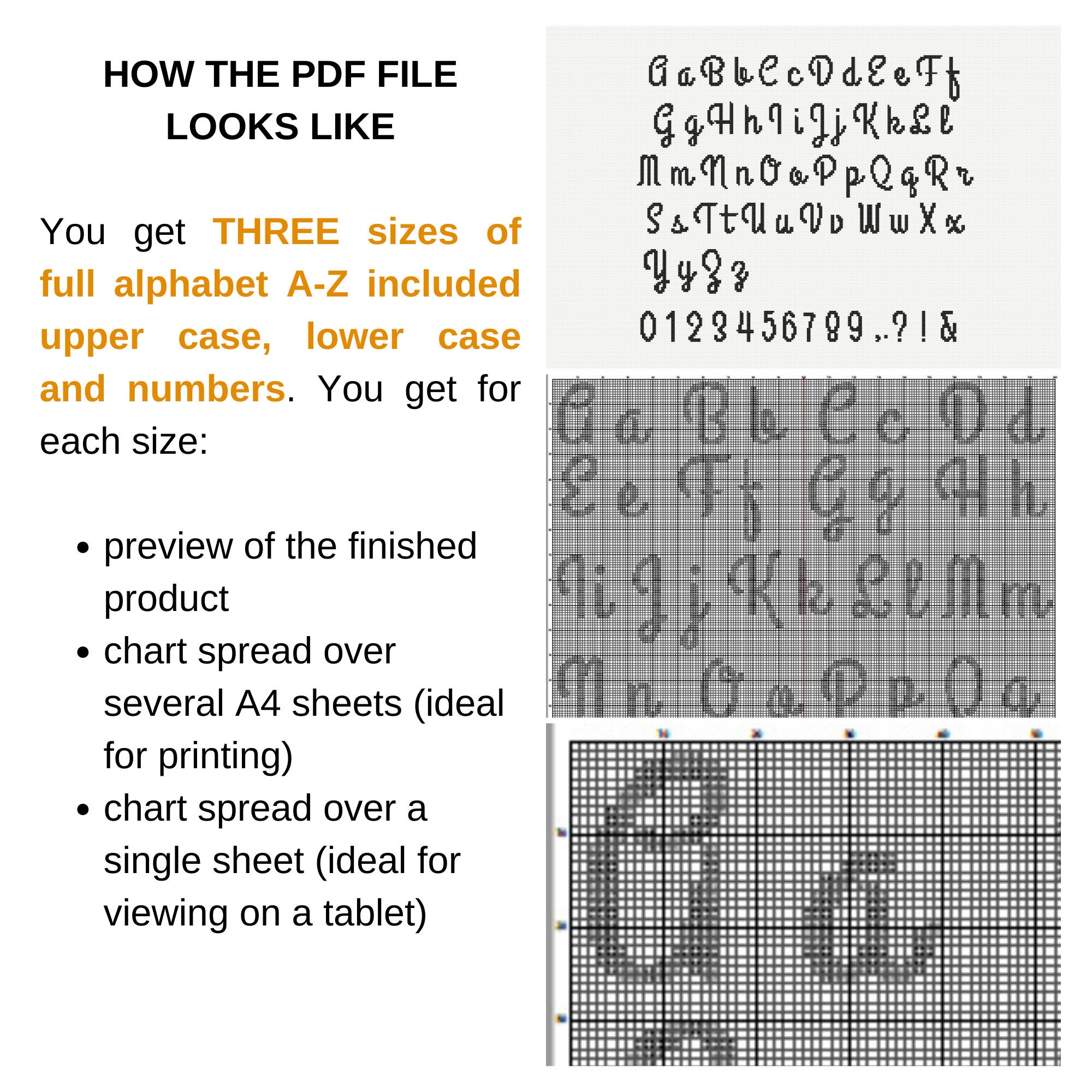 Old English Cross Stitch Font Pattern Full Alphabet Cross Stitch Chart ...