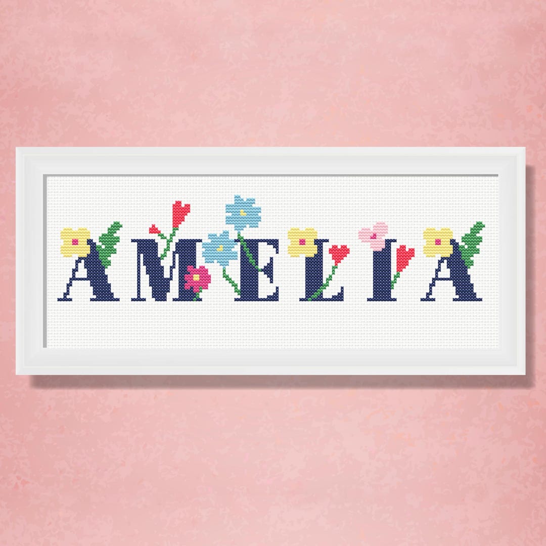 Flower Name Cross Stitch Pattern for Mother, Daughter, Grandmother ...