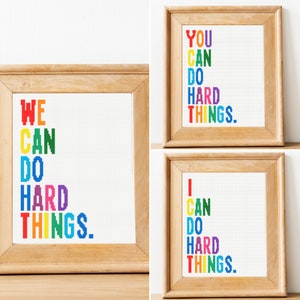Modern Cross Stitch Pattern Rainbow Affirmation Embroidery | We Can Do ...