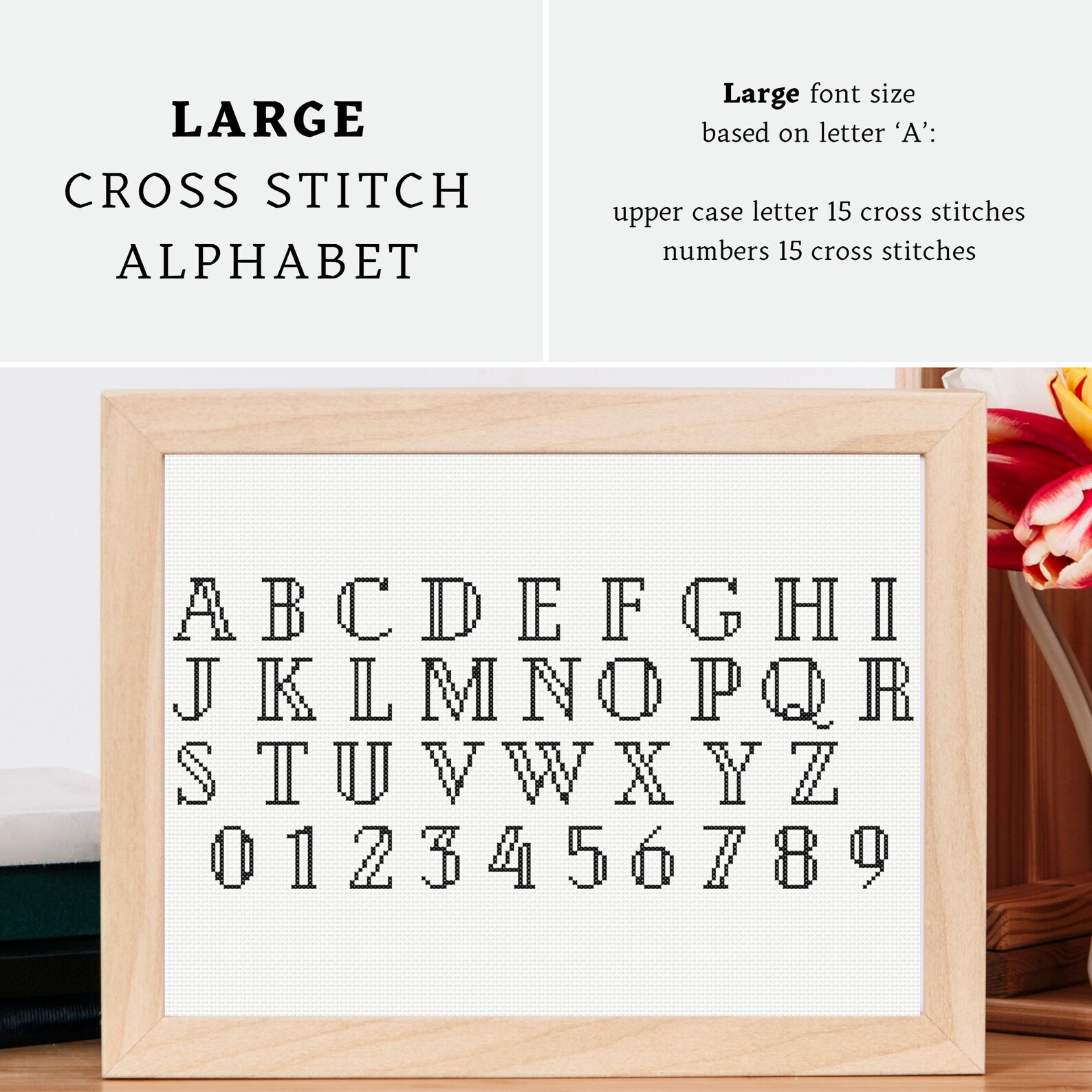 Full Alphabet Cross Stitch Pattern With Numbers, Cross Stitch Letters ...