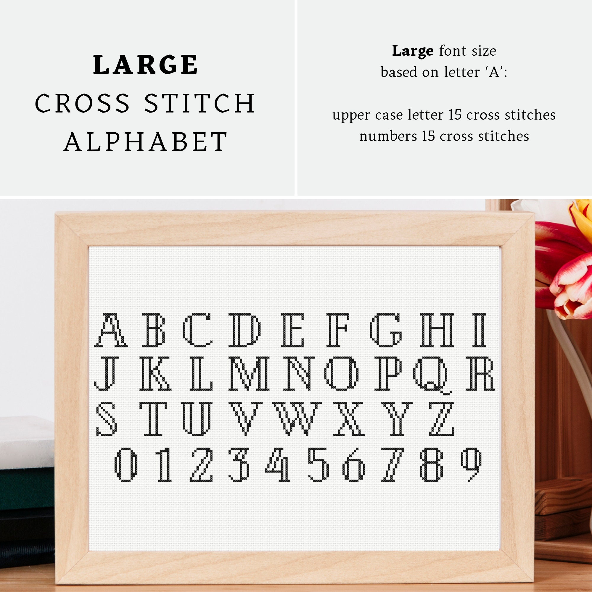 Full Alphabet Cross Stitch Pattern With Numbers, Cross Stitch Letters ...