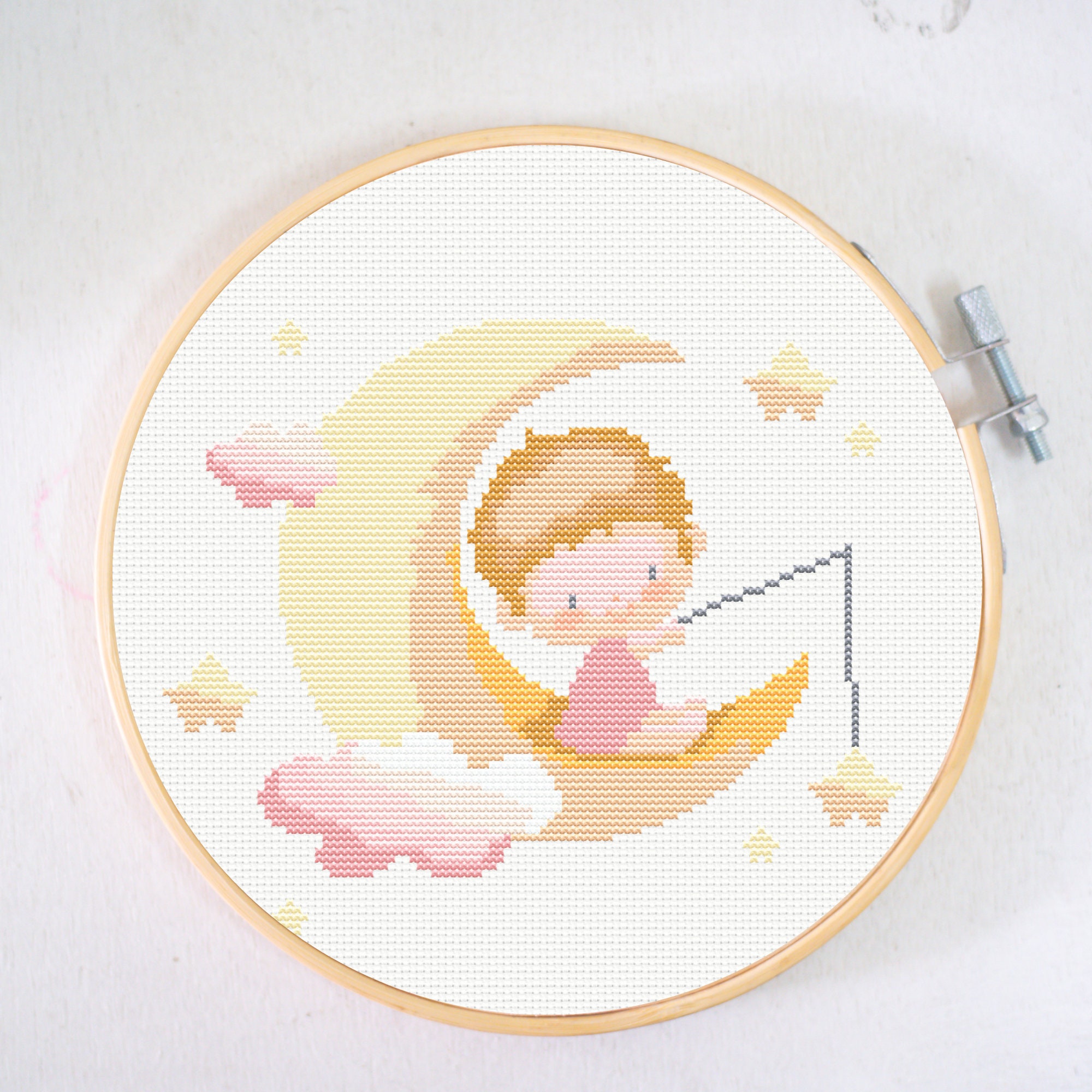 Little Girl Cross Stitch Pattern Baby Counted Cross Stitch Embroidery ...