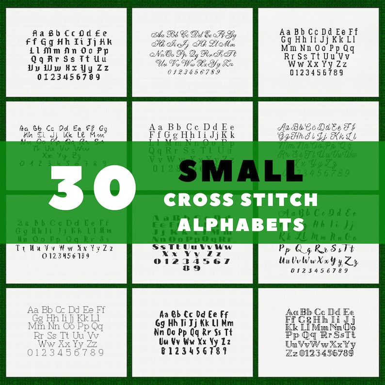 Small Cross Stitch Alphabet Patterns Tiny Cross Stitch Font Set Small ...