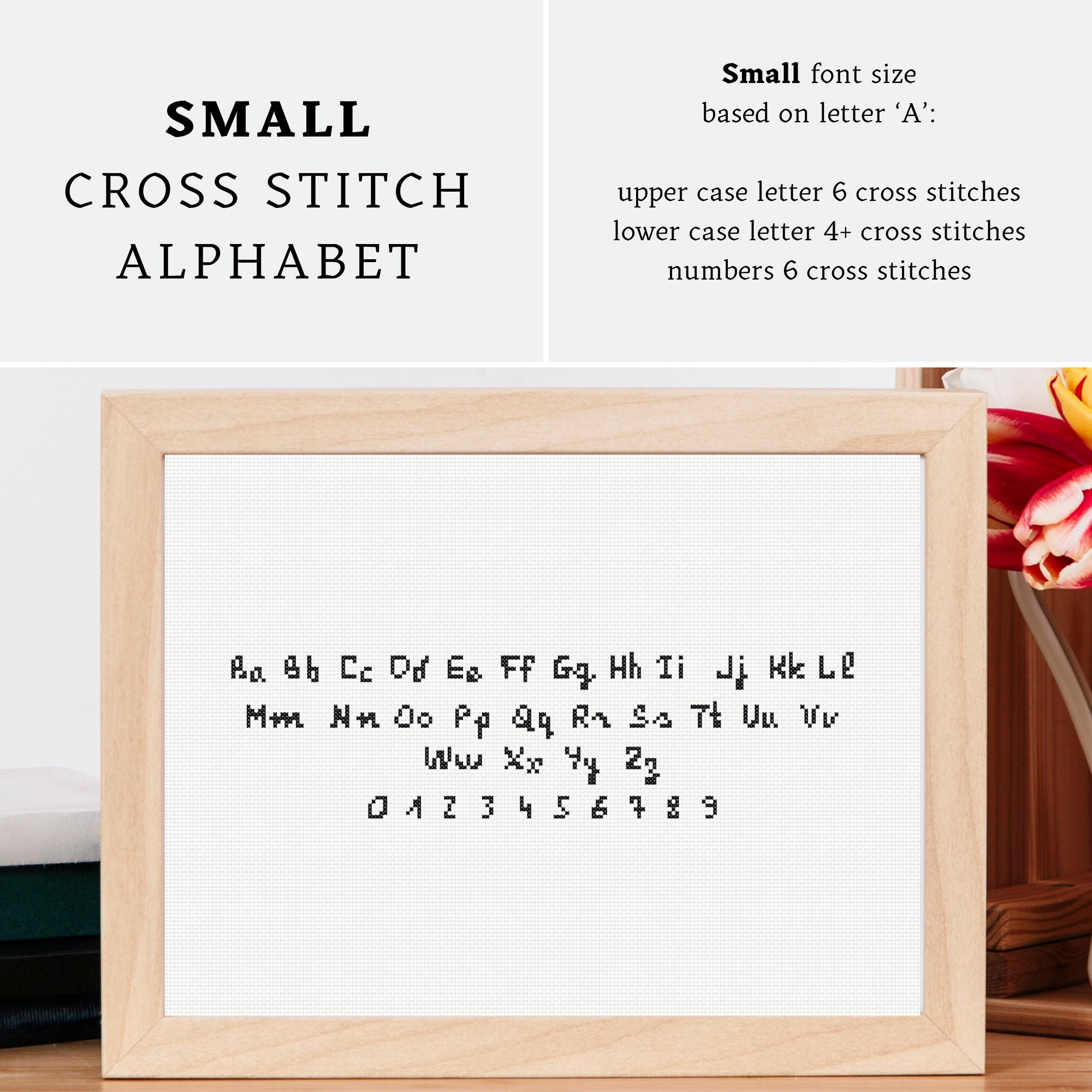 Small Cross Stitch Alphabet Font Pattern, Large Cross Stitch Letters ...