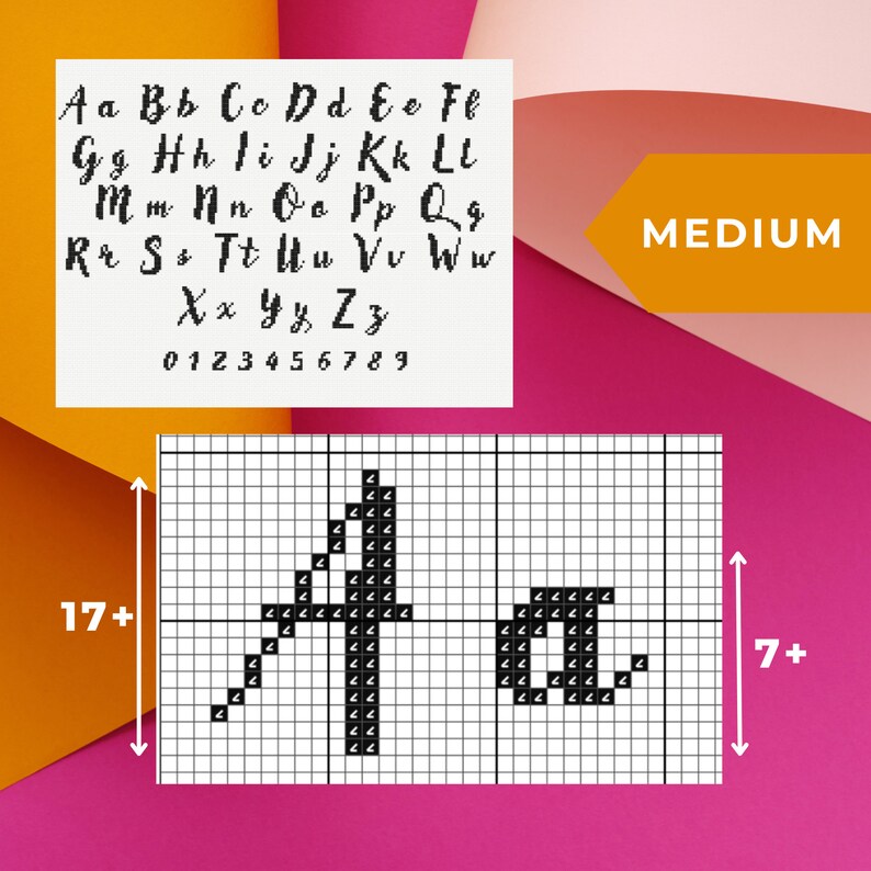Alphabet Cross Stitch Pattern Calligraphy Cursive Curly Cross Stitch ...