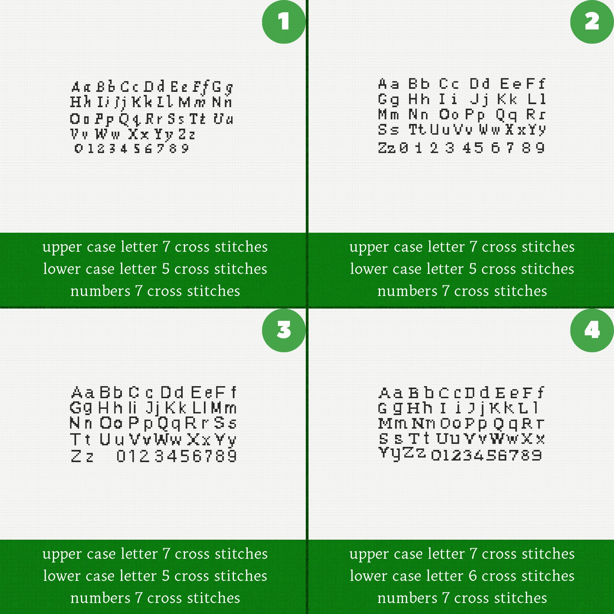 Small Cross Stitch Alphabet Patterns | Tiny Cross Stitch Font Set ...