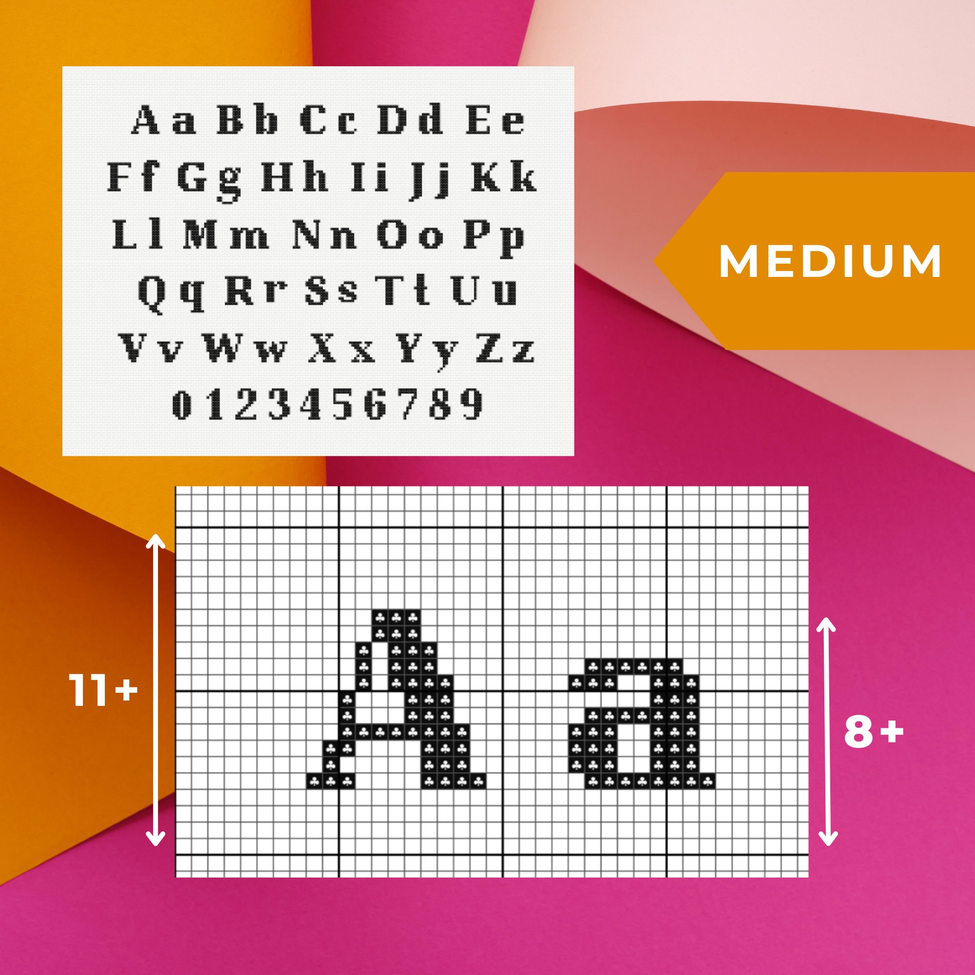 Cross Stitch Alphabet Pattern LARGE MEDIUM and SMALL Cross - Etsy